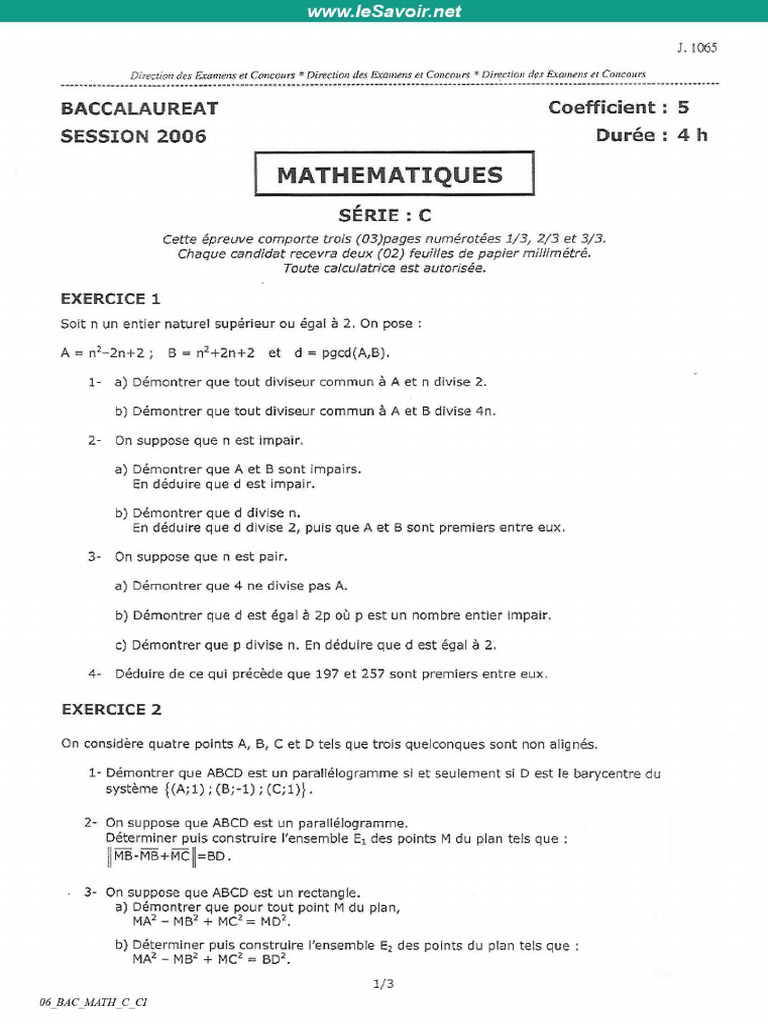 06 Bac Math C Ci | PDF