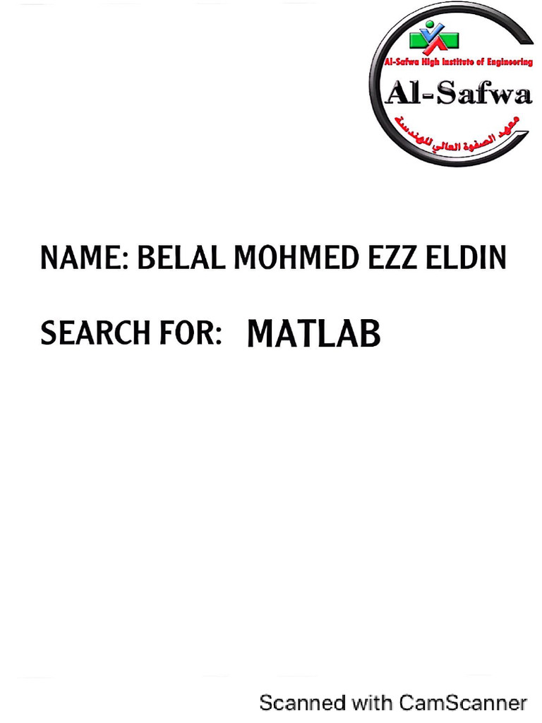 Belal Mohamed ..Search Matlab | PDF