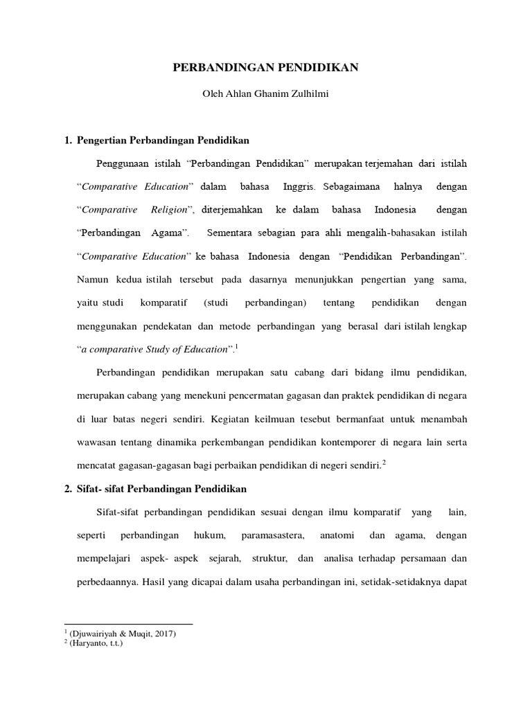 Perbandingan Pendidikan | PDF