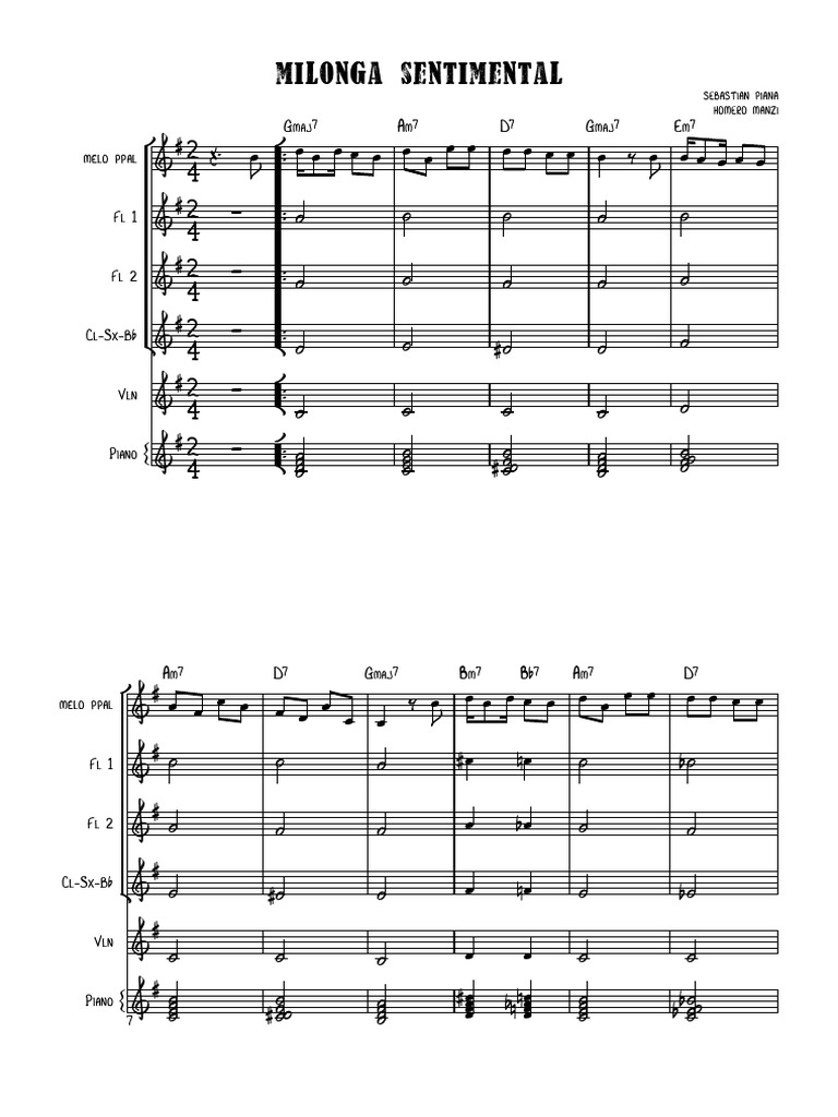 Milonga Sentimenta Ens-Full | PDF