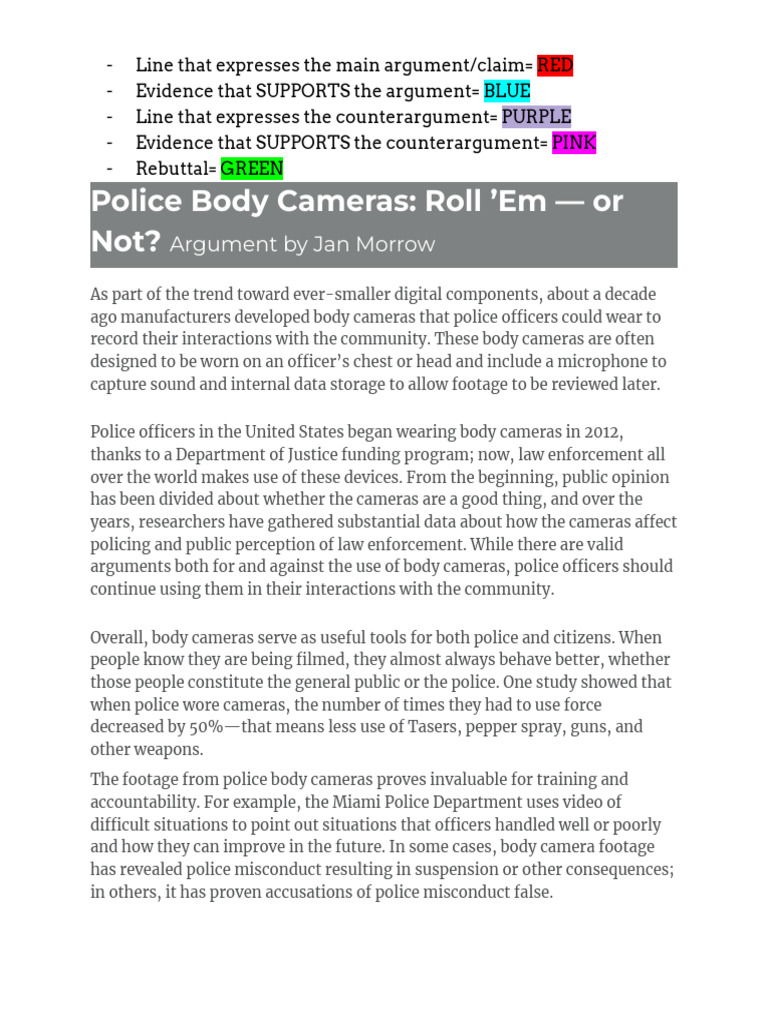 Police Body Cameras: Keep Rolling | PDF | Police | Camera