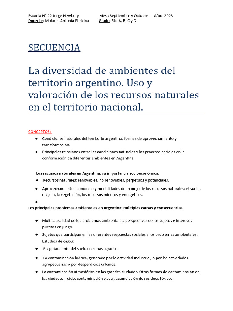 Ambientes y Recursos Naturales en Argentina | PDF | Clima | Entorno natural