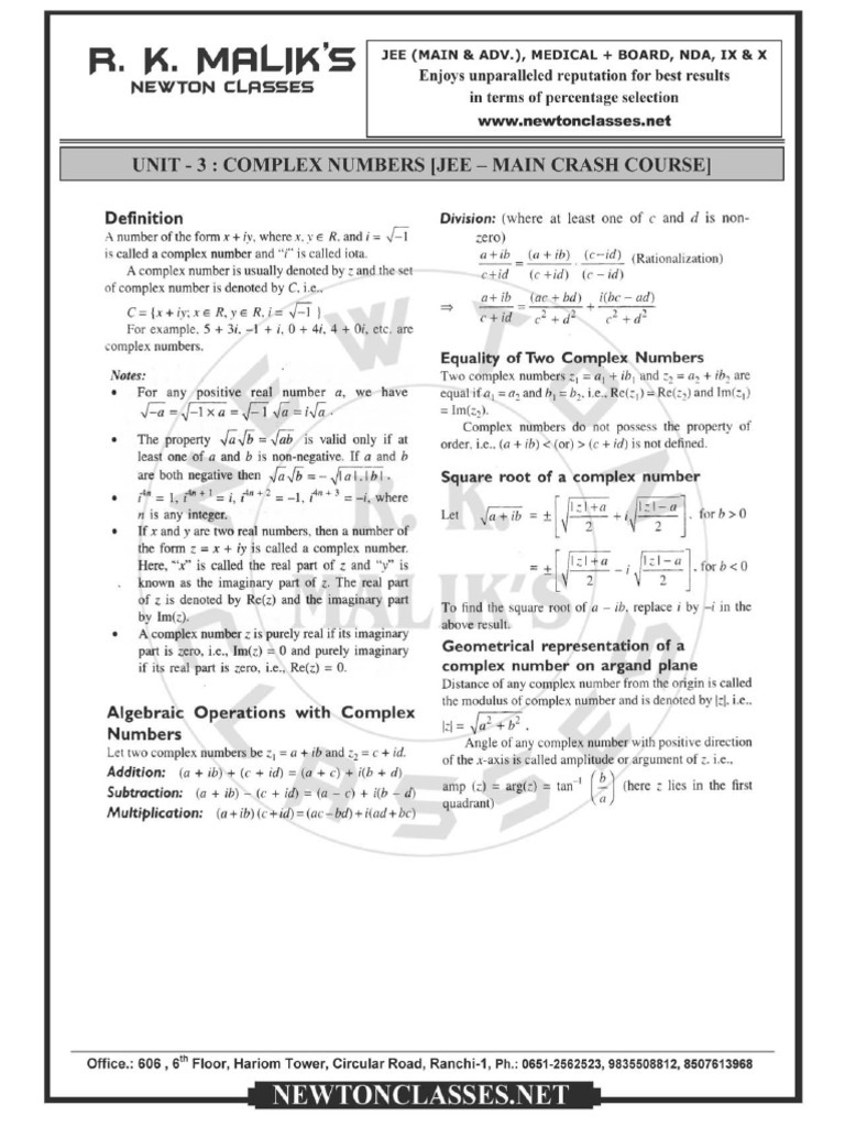 Complex Numbers | PDF