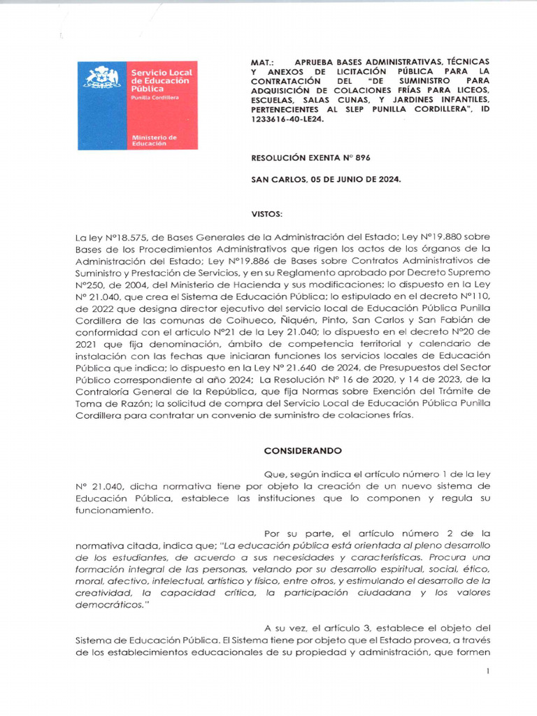 Rex Nâ°896 Bases Eett y Anexos (Validas) | PDF