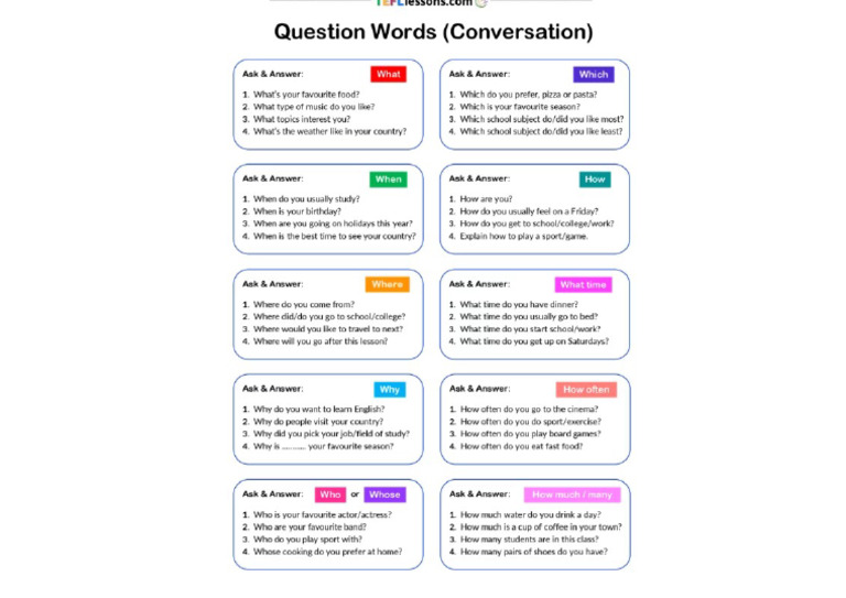 WH Questions Conversation | PDF
