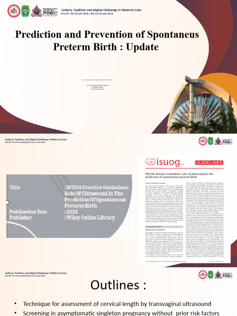 Presentasi MFM Ultrasound Preterm Birth PIT POGI Kupang DR Raka | PDF ...