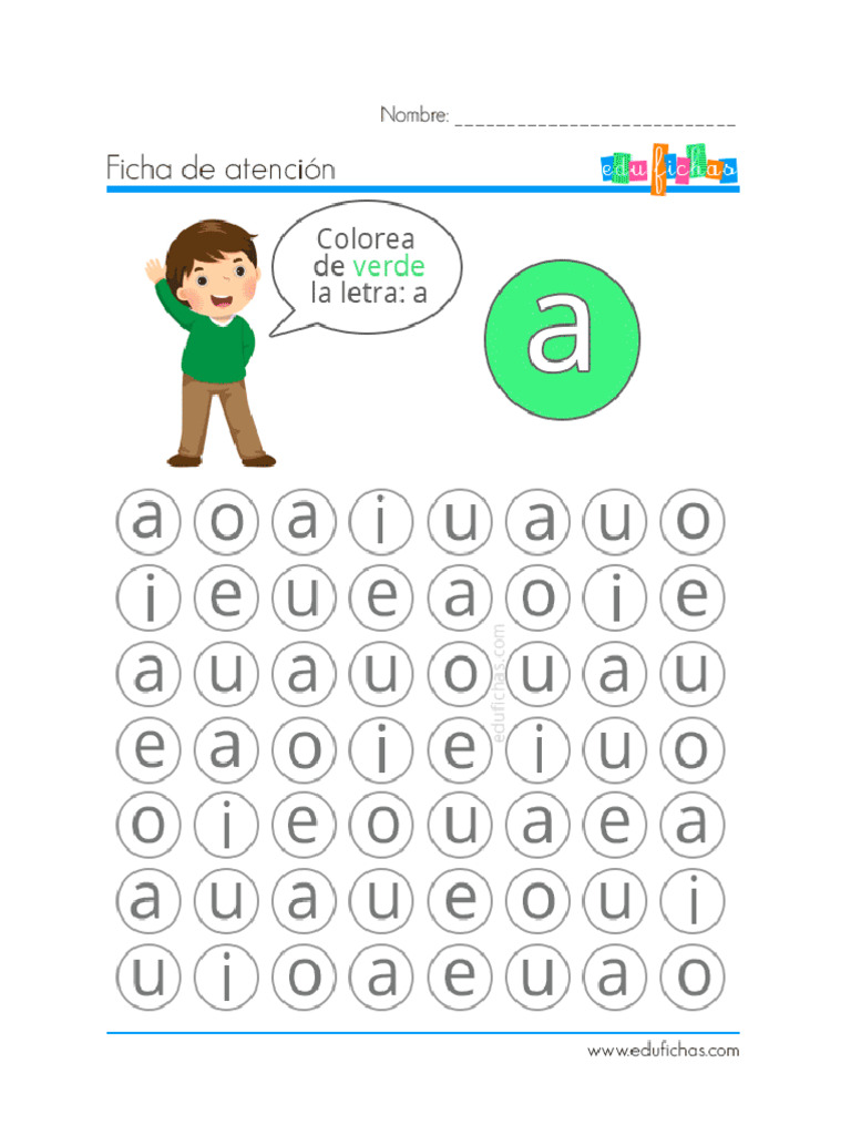 Vocales Ejercicios Niños 2-5 Años-1 - 085842 | PDF