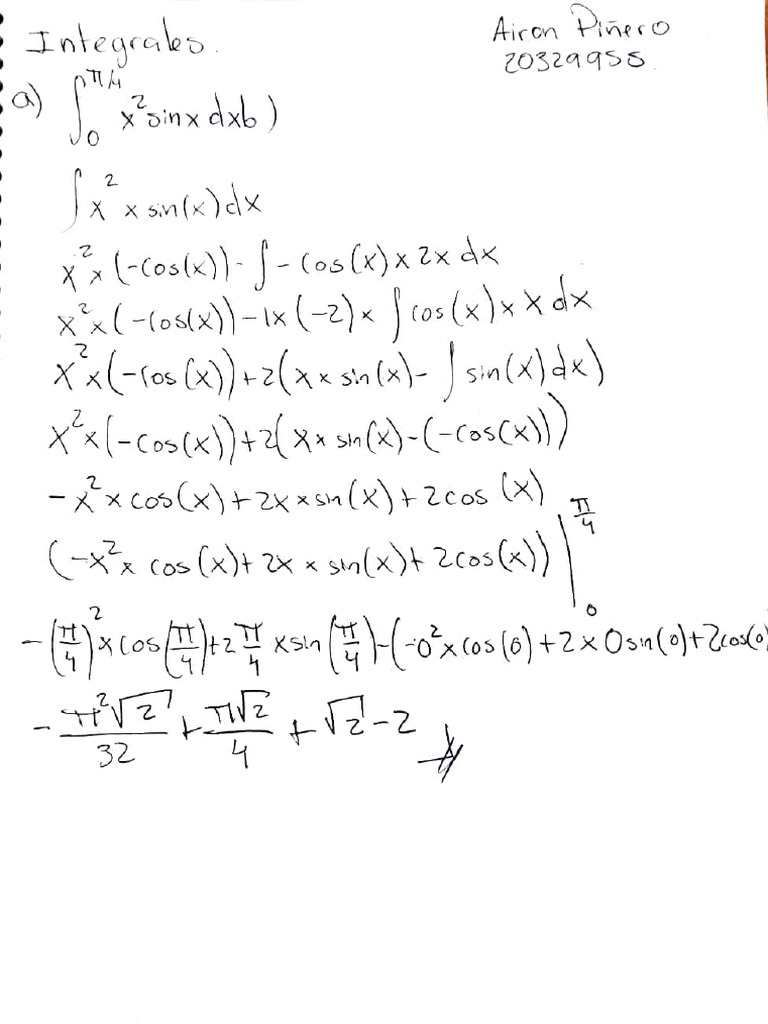Complex Trigonometric Integrals | PDF