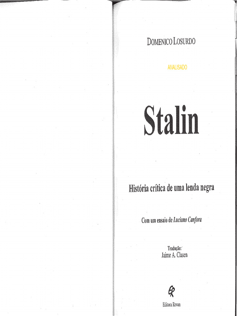 Domenico Losurdo - Stalin, História Crítica de Uma Lenda Negra (2010 ...