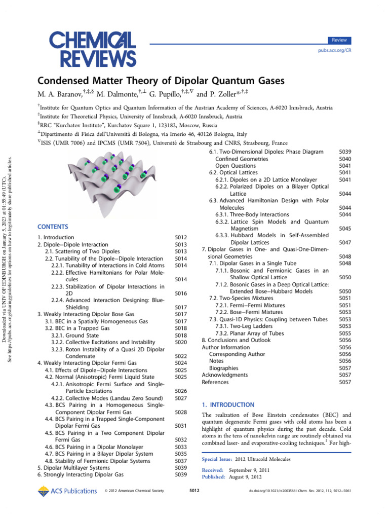 Baranov-Condensed Matter Theory of Dipolar Quantum Gases-Article ...