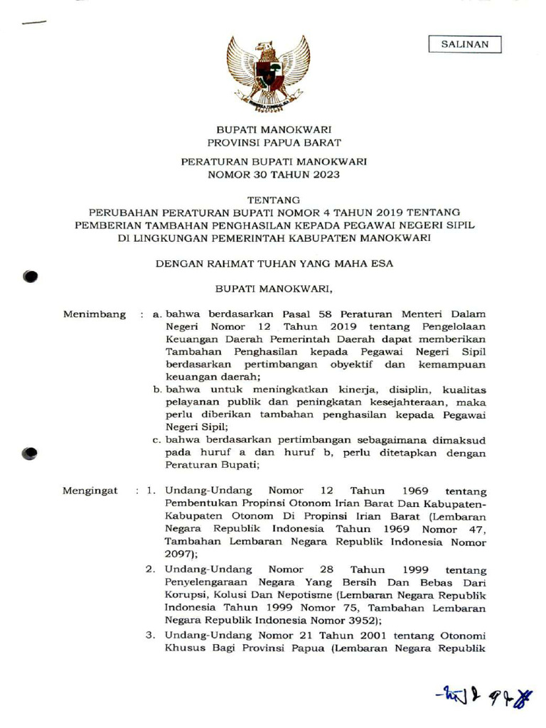 Perbup 30 TPP 2023 | PDF