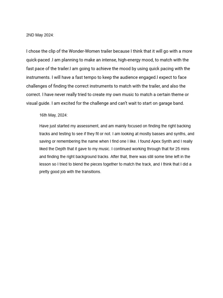 Ellis Rupert Composition Diary | PDF | Tempo | Songs
