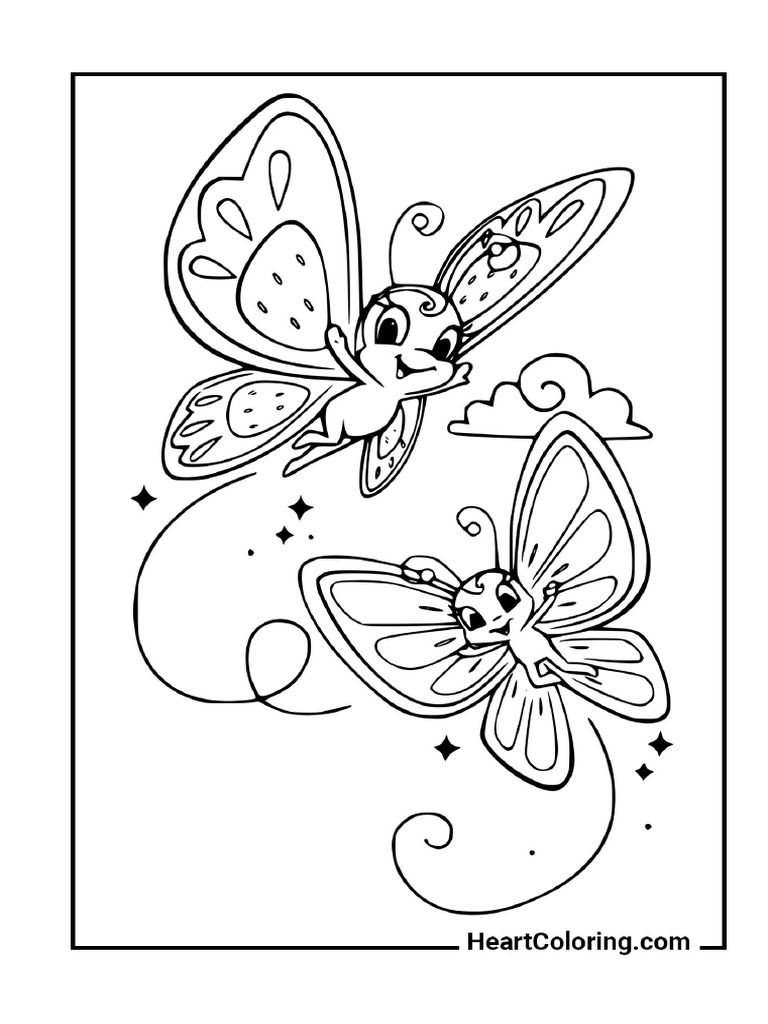 9562 3 Beautiful Butterflies Coloring Pages For Girls | PDF