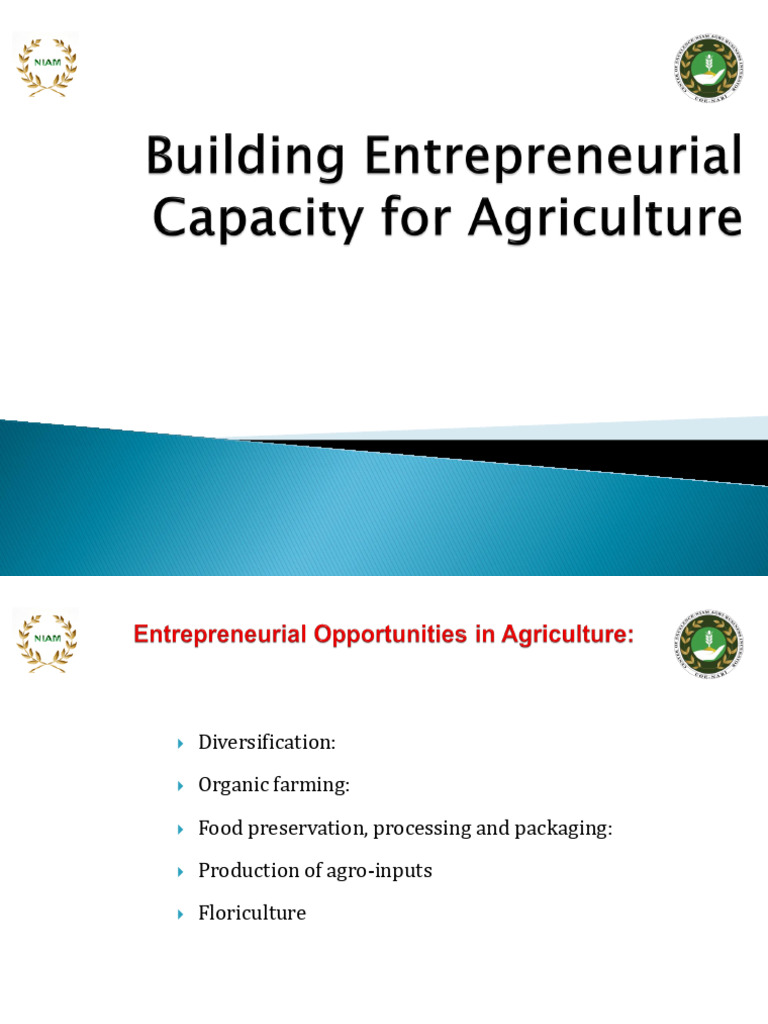 Introduction To Agri Entrepreneurship | PDF | Entrepreneurship | Agriculture