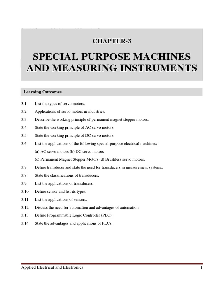 Special Purpose Machines Overview | PDF | Electric Motor | Servomechanism