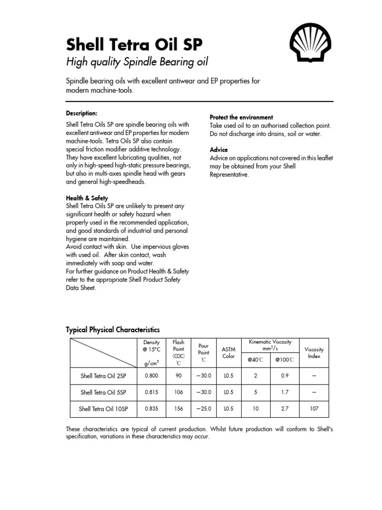 Shell Tetra Oil 5SP | PDF