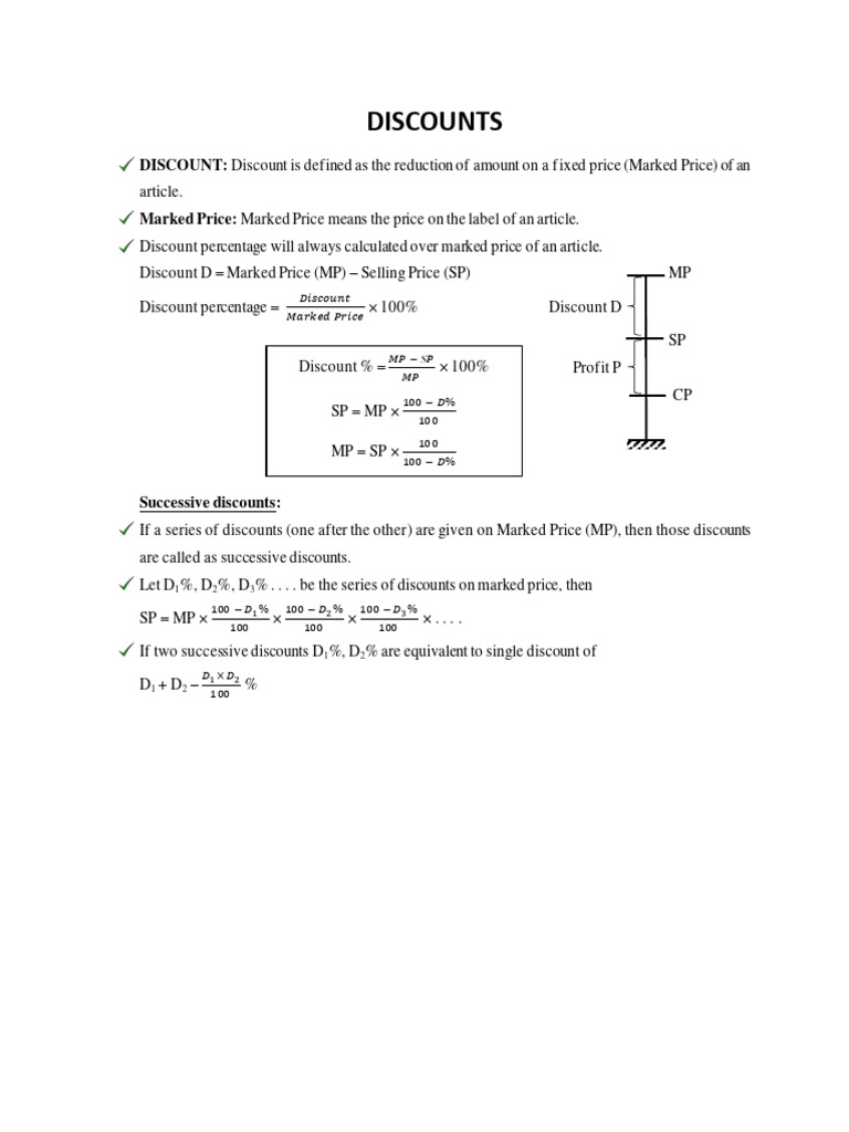 Discounts | PDF | Prices | Percentage