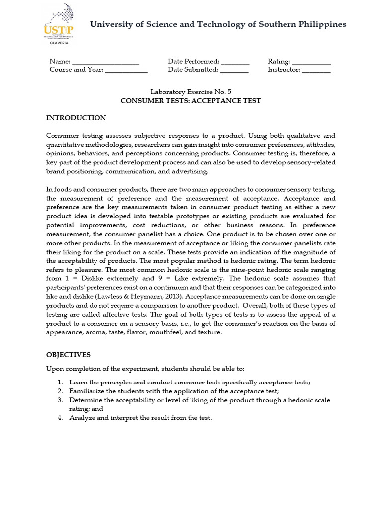 Laboratory Exercise 5 | PDF | Hedonism | Consumer Behaviour