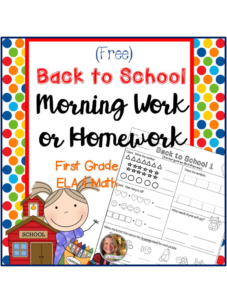 August Morning Work First Grade FREEBIE1 | PDF | Cognition | Learning