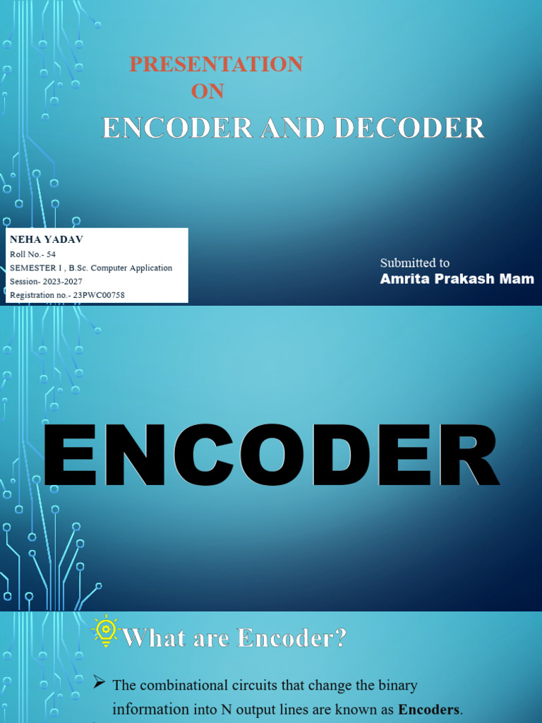 Encoder Decoder | PDF