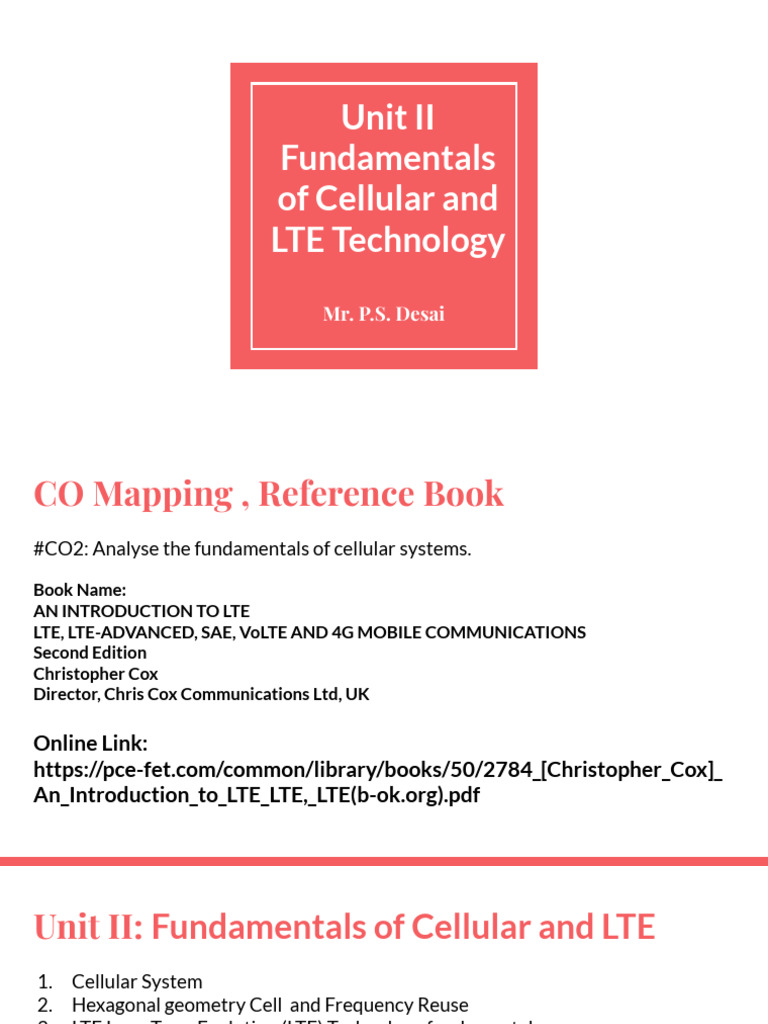 Unit II Cellular and LTE | PDF | Cellular Network | Computer Network