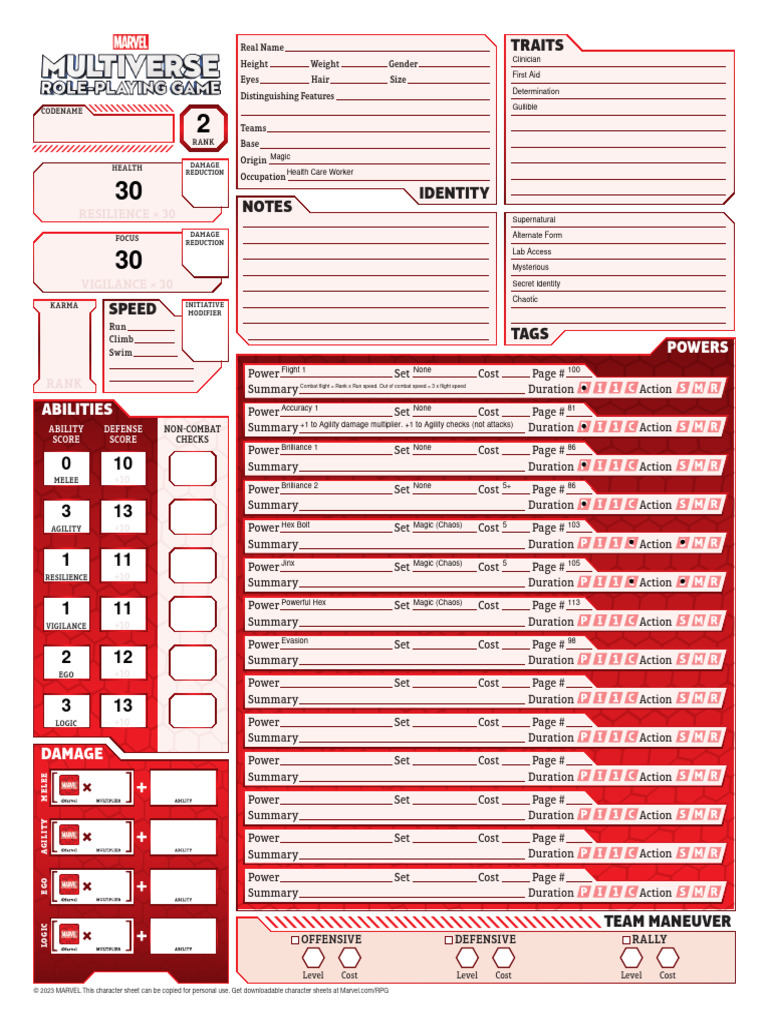 MARRPGP Character Sheet Color Fillable 1 | PDF