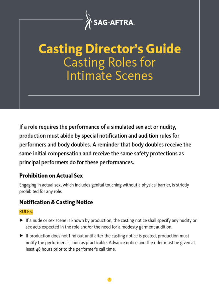 Intimacy - Casting Directors - 2 - 2021 | PDF | Nudity | Modesty