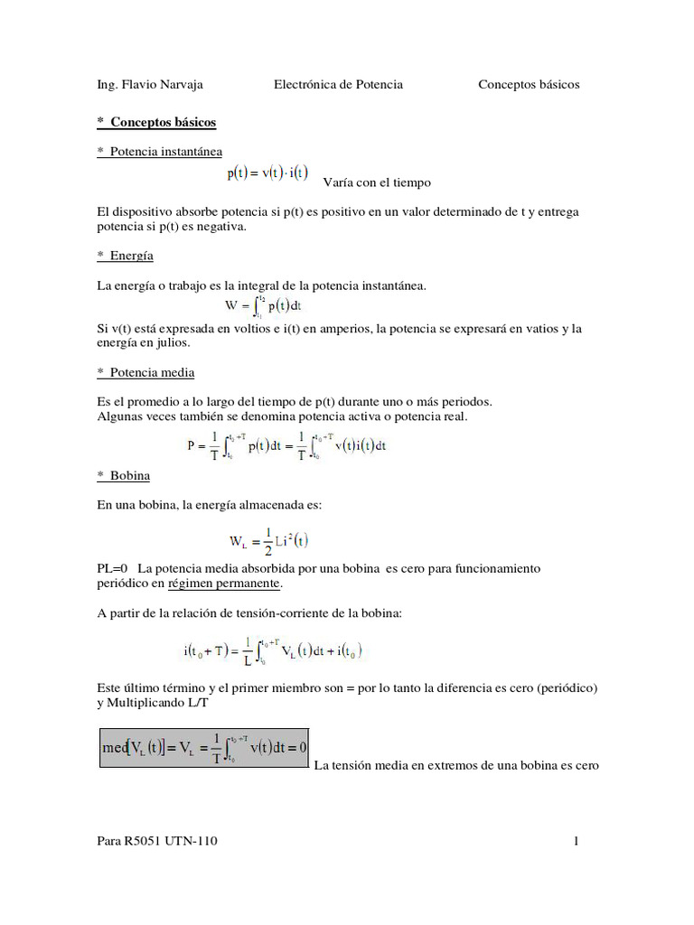 1-Conceptos Básicos | PDF | Energia electrica | Corriente alterna