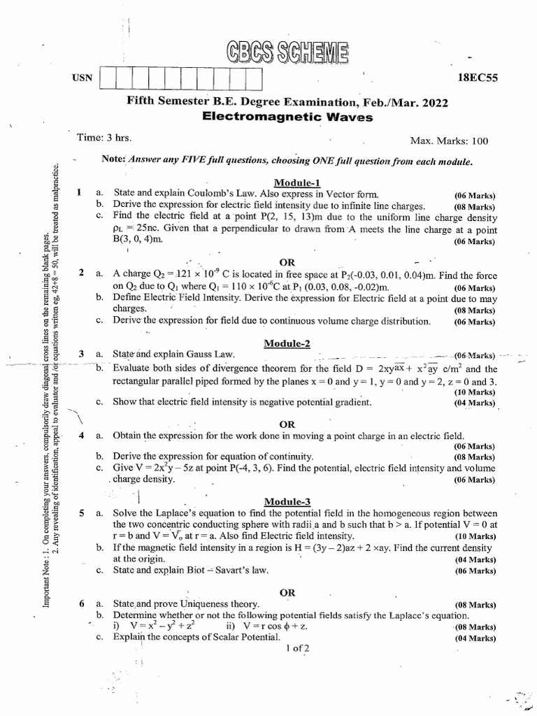 EMT Solved Question Paper | PDF