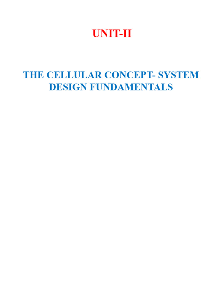 Unit-II-wc-The Cellular Concept- System Design Fundamentals | PDF | Cellular Network ...