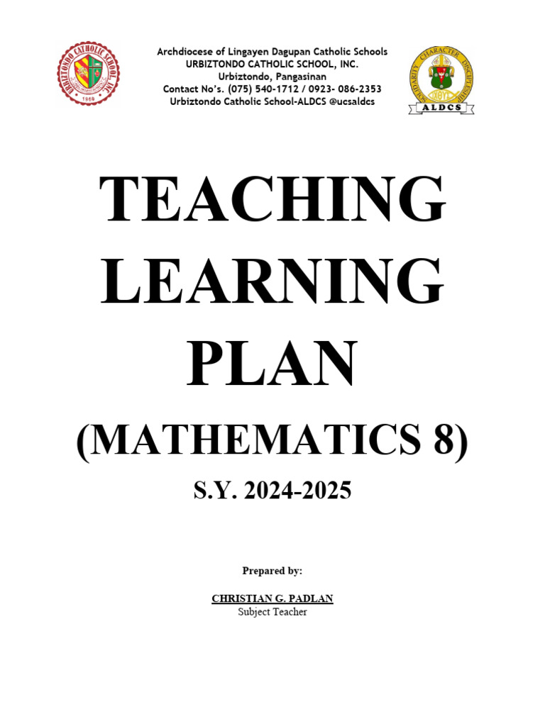 Mathematics 8 - Learning Plan | PDF | Mathematics | Learning