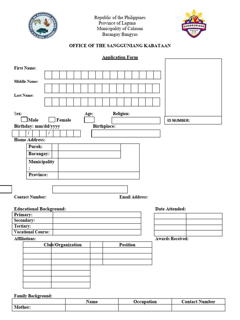 Youth Council Application Form | PDF | Wellness