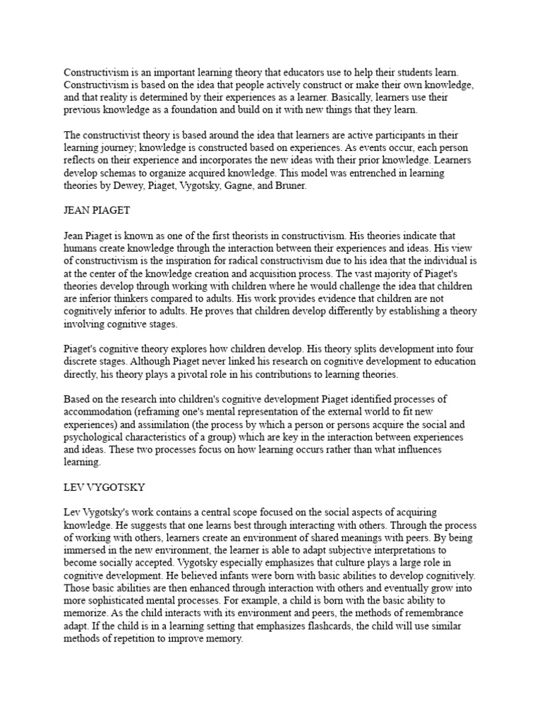 Reviewer in Profed 2 | PDF | Constructivism (Philosophy Of Education ...