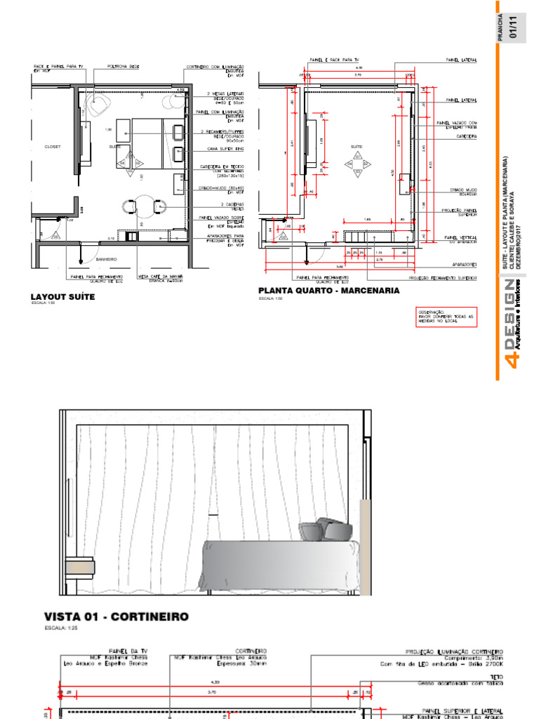 Planta e Detalhes de Suíte Moderna | PDF