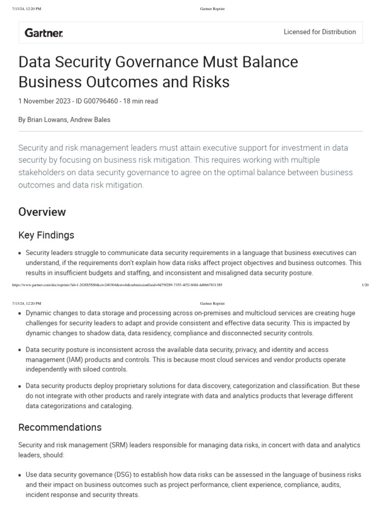 Gartner Data Security Governance Forcepoint | PDF | Security | Computer ...