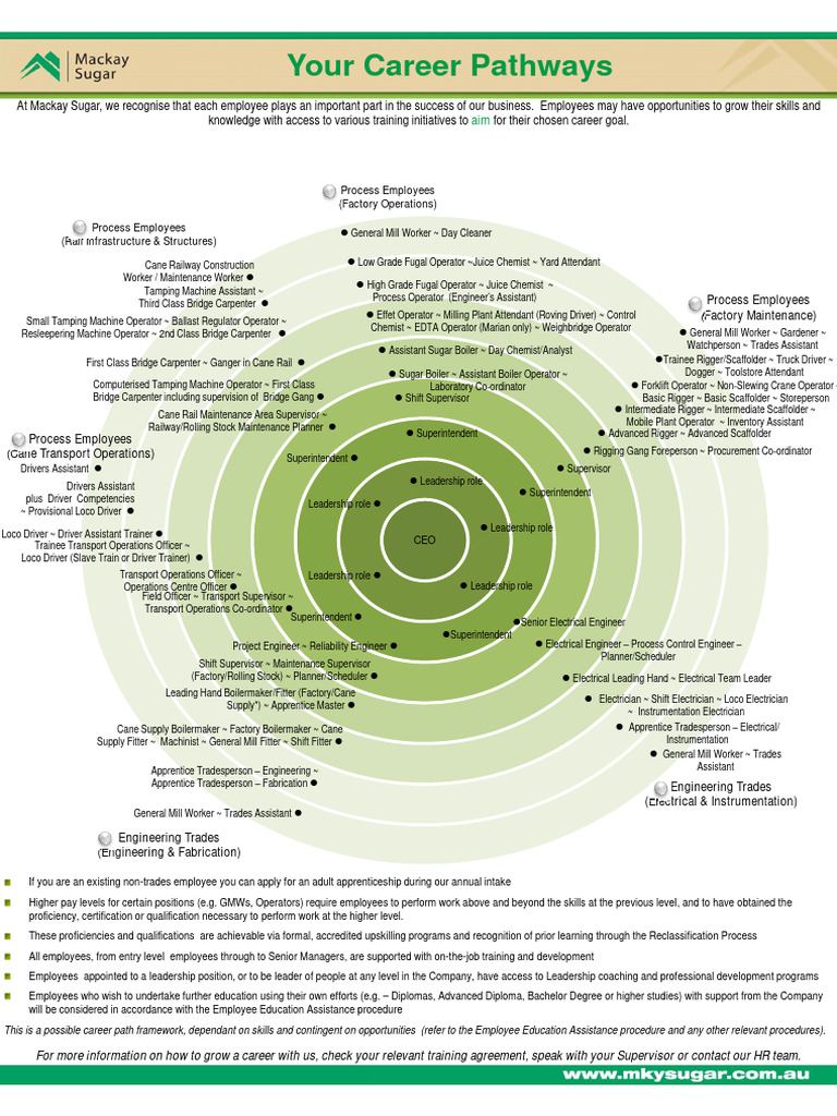 Mackay Sugar Career Path Poster | PDF | Apprenticeship | Electrician