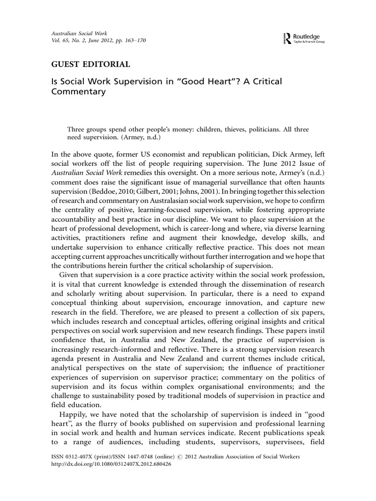 Social Work Supervision Insights and Challenges | PDF | Social Work ...