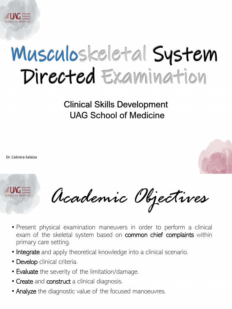 MSK Directed Exam Edit2401 | PDF | Shoulder | Ankle