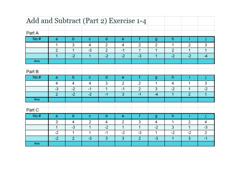 Math Addition and Subtraction Exercises | PDF