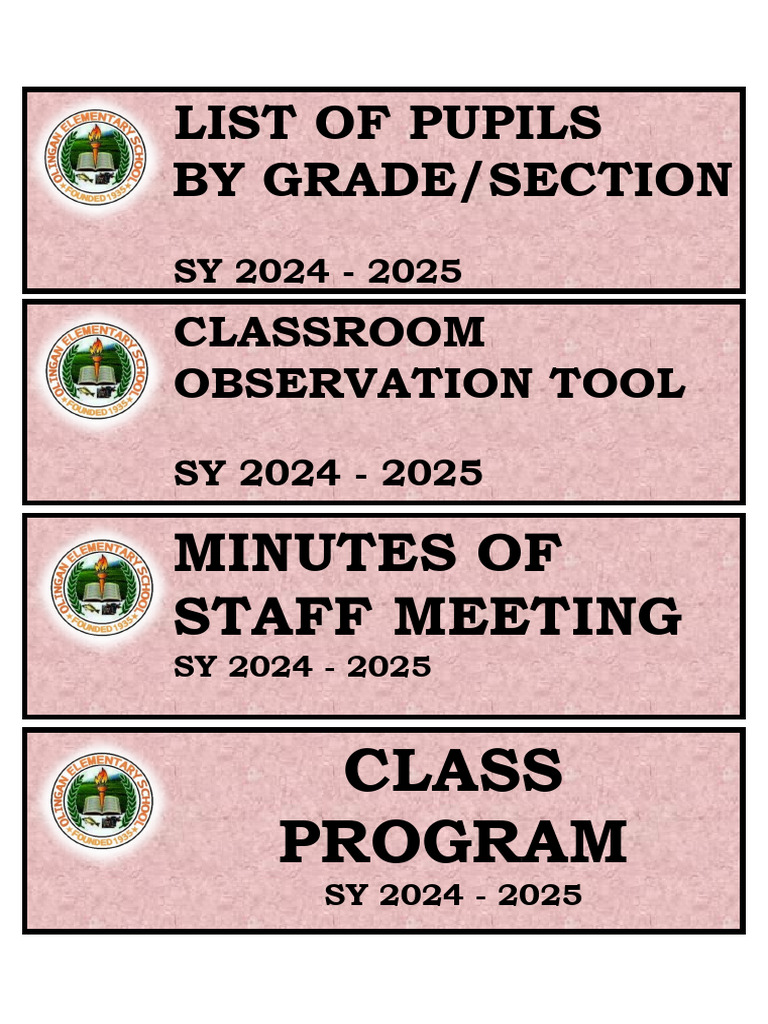 SY 2024-2025 School Documents Overview | PDF