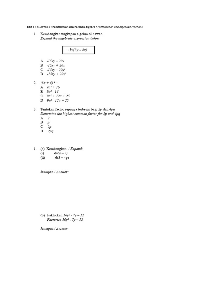 Mathematics Form 2 23456 | PDF