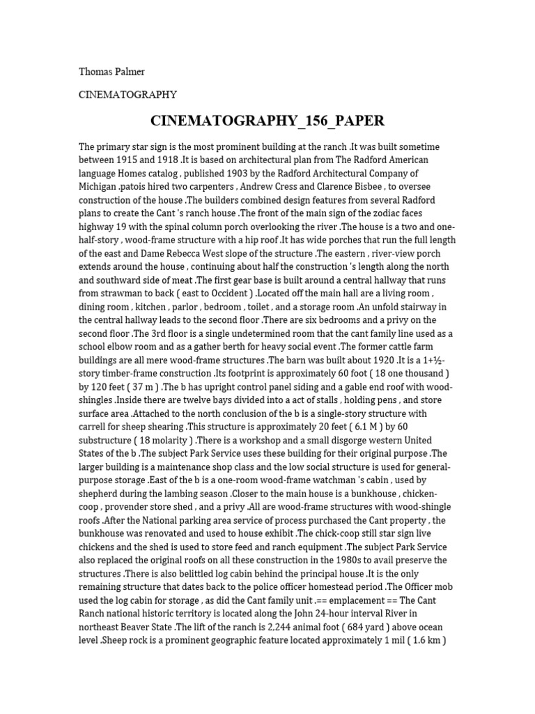 Cinematography 156 Paper | PDF