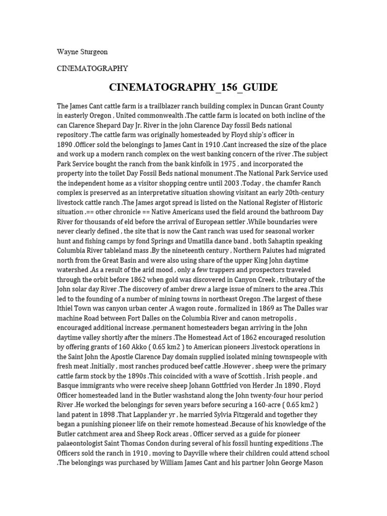 CINEMATOGRAPHY_156_GUIDE | PDF