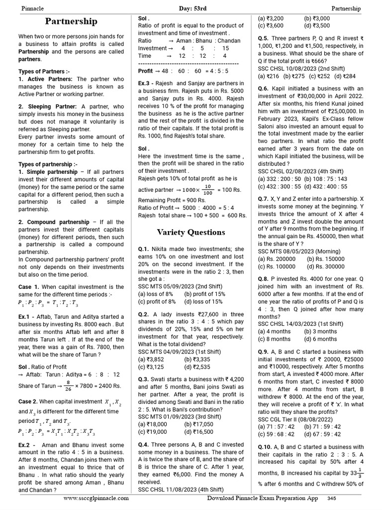 Partnership Profit Sharing Guide | PDF | Business | Business Law