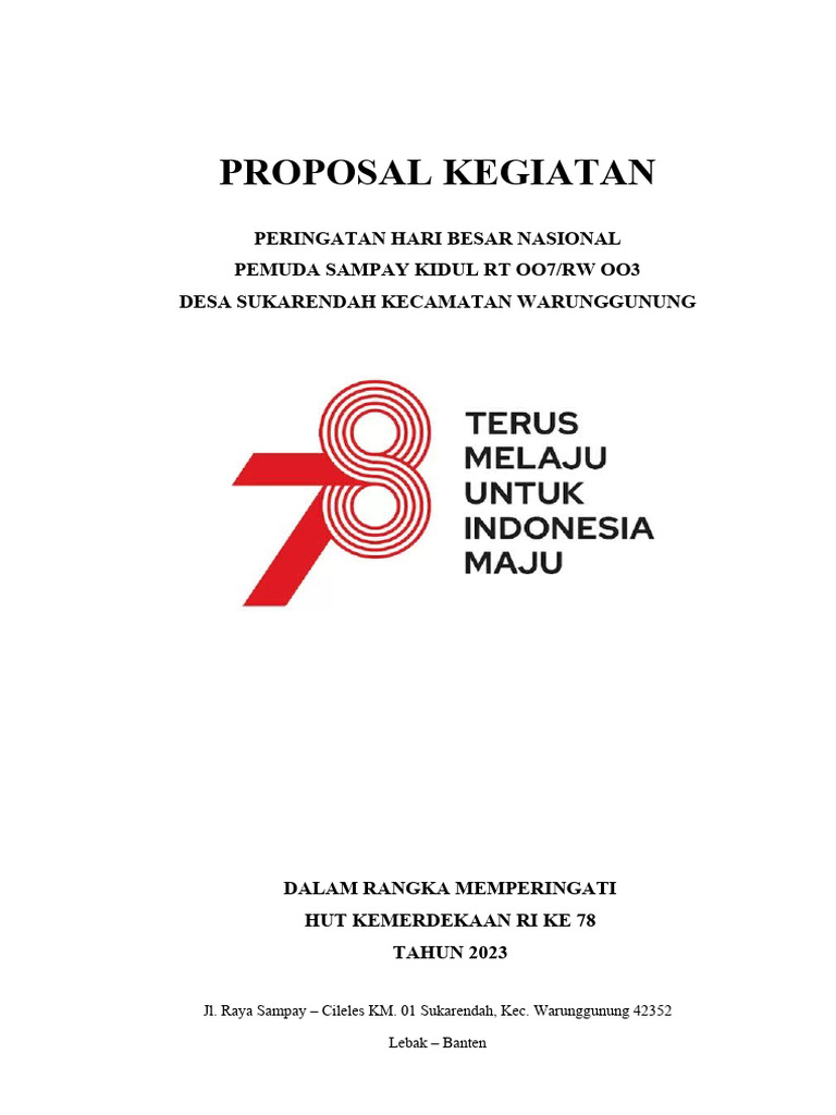 Proposal Agustusan 2023 | PDF