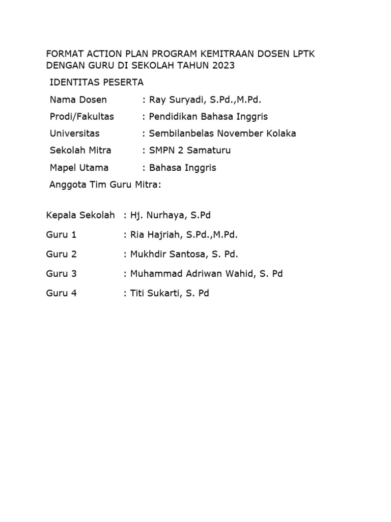 Format Action Plan | PDF