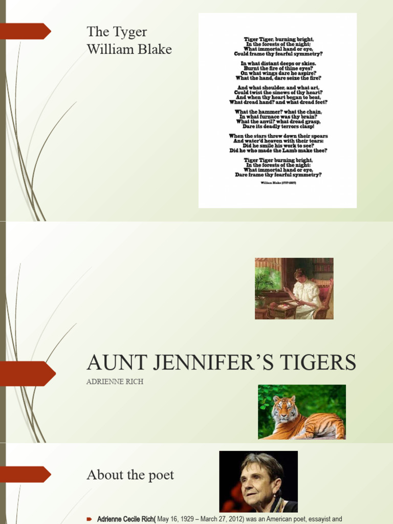 Aunt Jennifer's Tigers | PDF | Poetry