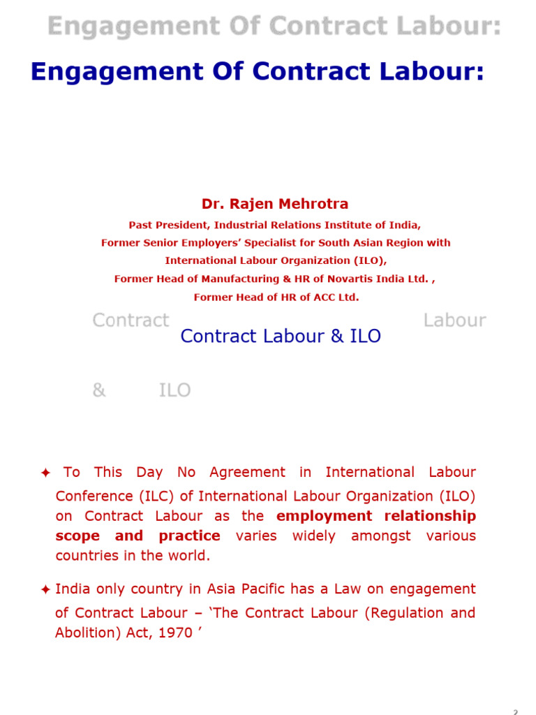Contract Labour Engagement Guidelines | PDF | Employment | Labour Economics