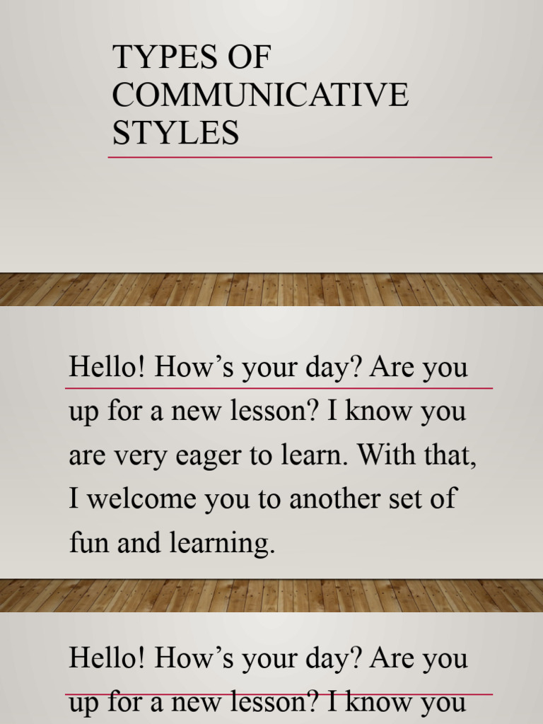 Types of Communicative Styles | PDF | Cognition | Communication