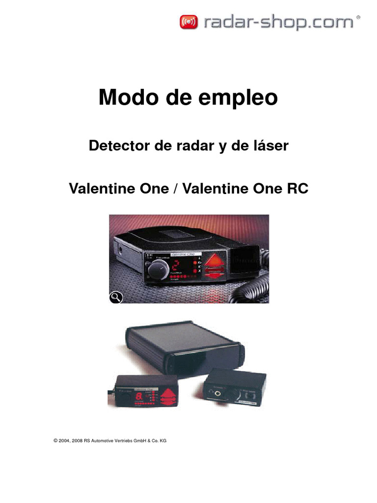 Manual del Detector Valentine One | PDF | Diodo emisor de luz | Radar